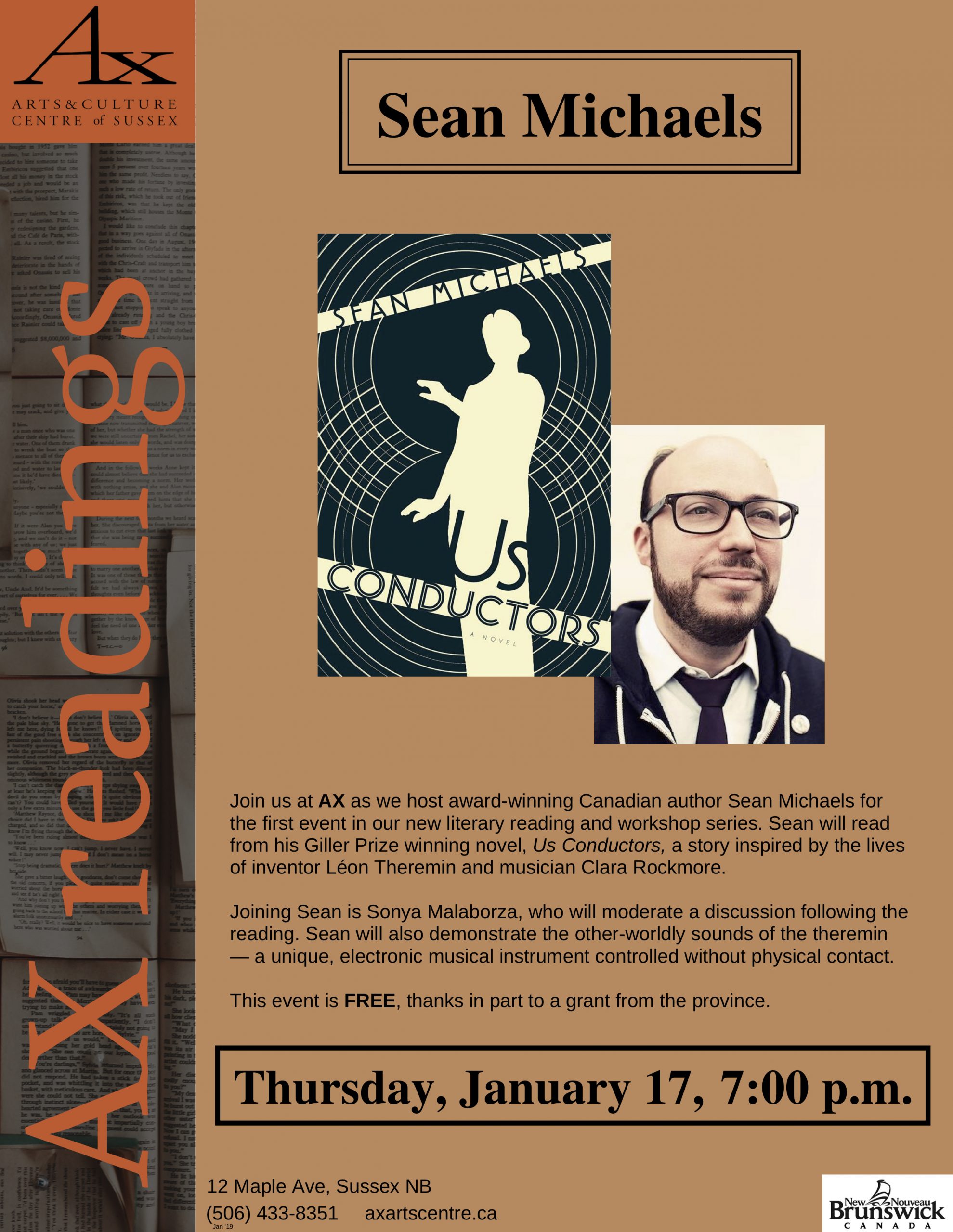 Reading and Workshop Series ~ Sean Michaels - AX, the Arts and Culture ...