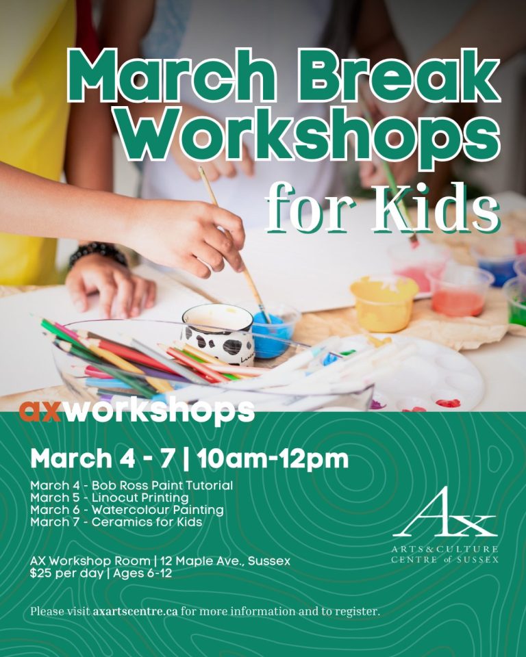 March Break Workshops for Kids - AX, the Arts and Culture Centre of Sussex